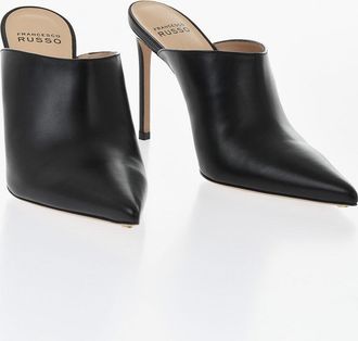 Francesco Russo Leather Mules with Pointed Toe and 11 cm Stiletto Heel Francesco Russo