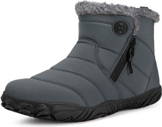 Eagsouni Barfußschuhe Herren Damen Gefüttert Winterschuhe Warm Winterstiefel Winter Boots, Grau, 43 EU