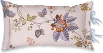 Pip Studio Dekokissen Cece Fiore White Blumen Blüten Wendeoptik Geblümt Muster Weiß Blau Perkal, Größe:35 x 60 cm