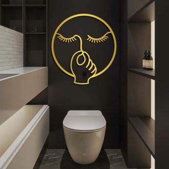 Generic Moderne minimalistische Metall-Wandkunst, lustiges Badezimmer-Motiv, humorvolles Motiv Schlechter Geruch, Wanddekoration f&uuml;r Badezimmer und Toilette (