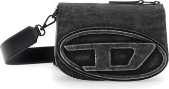 Diesel Homme, Sacs, Noir, Taille: ONE Size Sac bandouli&egrave;re noir avec logo ovale D