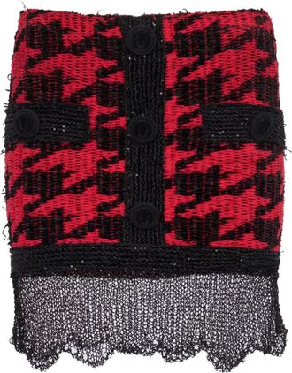 Balmain Femme, Jupes, Rouge, Taille: 36 FR Destroyed Tweed Skirt