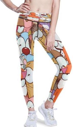 HMZXZ Pantalon de yoga taille haute pour femme, motif chien dessin anim&eacute;, gym, entra&icirc;nement, course &agrave; pied, leggings de yoga pour femmes, animaux chiots chi