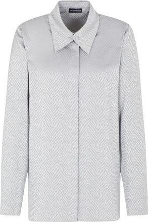 Emporio Armani Kreppbluse mit dekorativem Muster und verdecktem Verschluss - - Blouses & Shirts - Damen - Grau - S
