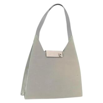Ferragamo Pre-owned Wildleder Schultertasche - - Pre-owned - Damen - Grau - ONE SIZE