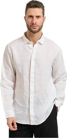 A|X Armani Exchange Homme, Chemises, Blanc, Taille: S Chemise en lin coupe classique