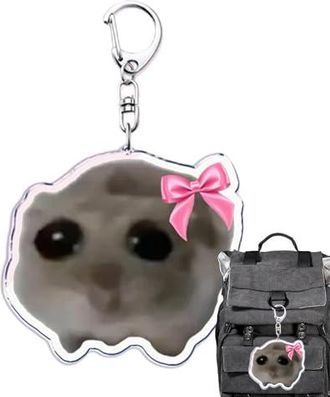 Generic Porte-clés Sad Hamster - Mème drôle « Je ne suis quune fille », porte-clés amusant à suspendre | Bijoux uniques, cadeau parfait pour les fans