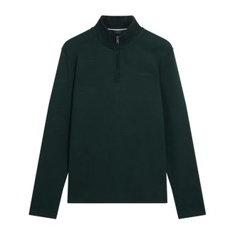 Ted Baker Crabtre Branded Honeycomb Trim Dunkelgr&uuml;ner Halbzipper