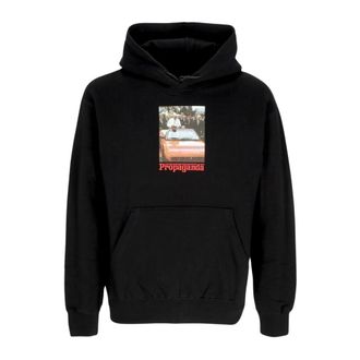 PROPAGANDA Schwarzer Hoodie mit K&auml;ngurutasche - - Sweatshirts & Hoodies - Herren - Schwarzk - XS