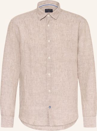 Olymp Leinenhemd Regular Fit braun