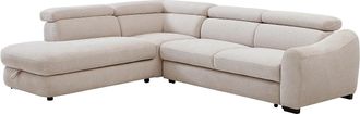Vente-Unique Ecksofa mit Schlaffunktion - Ecke Links - Textilstruktur - Beige - BESEMA