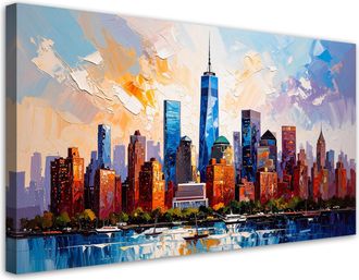 Feeby Wandbild - Wohnzimmer Modern Deko - 100x50 1tlg - Bilder Leinwand - Bild auf Leinwand Schlafzimmer - Leinwandbilder f&uuml;r die Wand - Canvas Painting - F