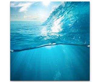 Paul Sinus Art Leinwandbilder | Bilder Leinwand 60x60cm Welle im Ozean Unterwasser