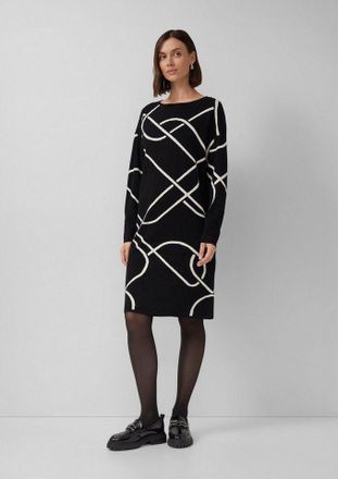 s.Oliver Midikleid Kleid Gestricktes Jacquard-Kleid mit All-over-Print