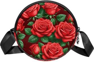 Generic Sac &agrave; bandouli&egrave;re rond pour femme, petit sac &agrave; bandouli&egrave;re avec fermeture &eacute;clair, bretelles r&eacute;glables, sac &agrave; main rond d&eacute;contract&eacute; pour femmes et fill