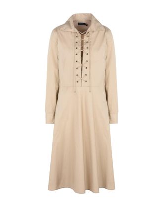 Ralph Lauren Lace-Up Cotton Poplin Dress