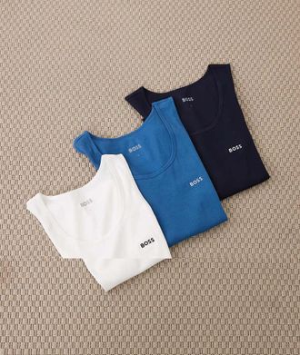 HUGO BOSS Lot de 3 d&eacute;bardeurs c&ocirc;tel&eacute;s &agrave; logo - Multicolore