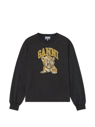 Ganni Sweat-shirt &agrave; col rond Ganni Tigre