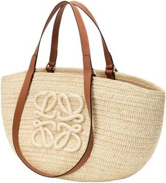 Loewe Paulas Ibiza - Panier Eclipse moyen en raphia et cuir de veau