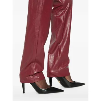 Federica Tosi Crinkled Leather Trousers - Red