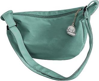 Generic Sac &agrave; bandouli&egrave;re pour femme - Couleur unie - Petit sac &agrave; bandouli&egrave;re en nylon - Sac messager en cuir, Vert, taille unique