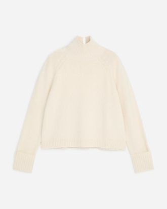 Arket Wollpullover Mit Rollkragen -Wei&szlig;