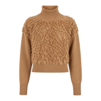 Max Mara Femme, Pulls, Brun, Taille: 38 FR Goccia Col roul&eacute;