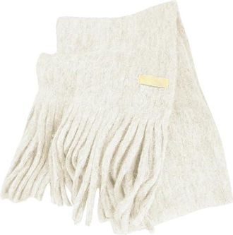 Generic &Eacute;charpe en tricot m&eacute;lang&eacute; luxueux pour une longue frange &eacute;l&eacute;gante pour lhiver douce et chaude pour un confort quotidien, blanc, taille unique