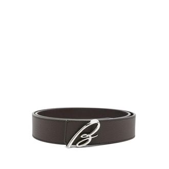 Brioni Homme, Accessoires, Brun, Taille: 85 CM Ceinture marron en c&egrave;dre avec fermeture &agrave; broche