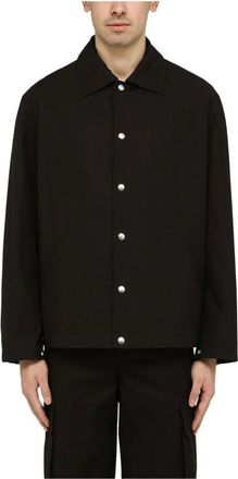 Jil Sander Homme, Vestes, Noir, Taille: M Chemise &agrave; manches longues