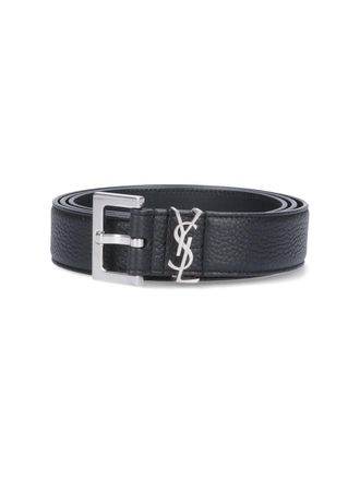 Saint Laurent Saint Laurent - Grained Leather Logo Bel