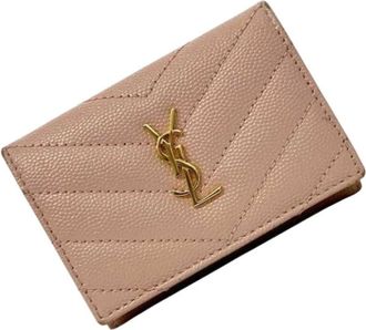 Saint Laurent Portefeuille Tri-fold Pre-owned - Femme - Pre-owned - Rose - Taille: ONE Size