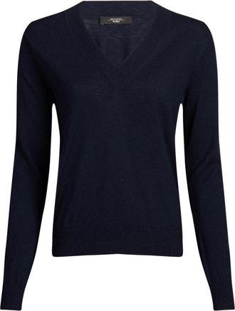 Max Mara Femme, Pulls, Bleu, Taille: 42 FR Pull en laine et cachemire