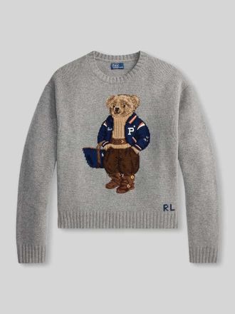 Polo Ralph Lauren Regular Fit Pullover aus Woll-Kaschmir-Mix mit Polo-Bear-Motiv