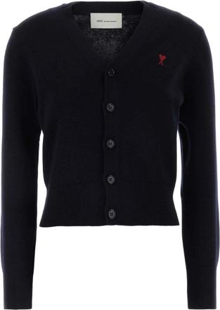 Ami Femme, Pulls, Bleu, Taille: 40 FR Ami de Coeur V-neck Cardigan