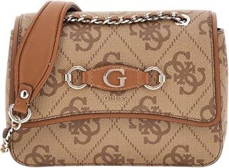 Guess Izzy Convertible Xbody Flap Bag Latte Logo