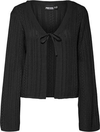 Pieces Pieces Pcnuka Ls Knit Cardigan Noos BC, Noir, S Femme