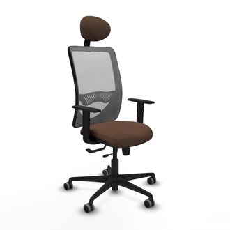 Piqueras y Crespo Schreibtischstuhl mit Gummir&auml;dern Zulema mit 1D-Armen, h&ouml;henverstellbarer Lendenwirbelst&uuml;tze und festem Kopfteil, ausgestattet mit Syncro/Traslack und