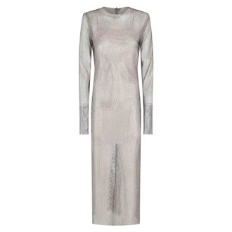 Alberta Ferretti Femme, Robes, Gris, Taille: 42 FR Crystal Midi Dress