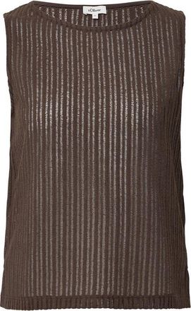 s.Oliver Kurzarmshirt T-Shirt Transparentes Jersey-Top mit Rundhalsausschnitt