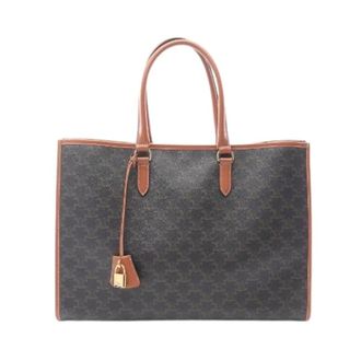 Celine Sac cabas horizontal Triomphe en toile enduite Pre-owned - Femme - Pre-owned - Brun - Taille: ONE Size