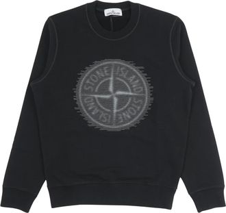 Stone Island Homme, Sweatshirts et sweats &agrave; capuche, Noir, Taille: 2XL SweaT-shirt ras du cou avec motif Optical Three