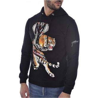 Goldenim Paris Homme, Sweatshirts et sweats &agrave; capuche, Noir, Taille: S Sweat strass&eacute; 1002