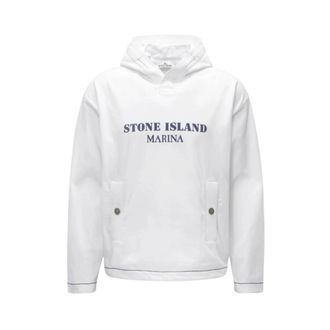 Stone Island Wei&szlig;er Kapuzenpullover Marina - - Sweatshirts & Hoodies - Herren - Wei&szlig; - L