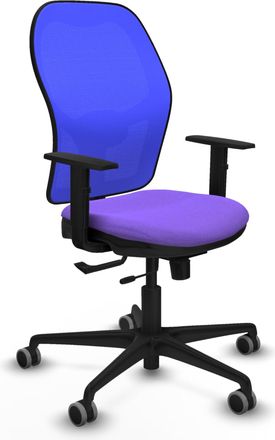 Piqueras y Crespo Jorquera Schreibtischstuhl mit 1D-Armen, h&ouml;henverstellbare Lendenwirbelst&uuml;tze, ausgestattet mit Syncro/Traslack und injiziertem Schaumstoff, Blau/Lila