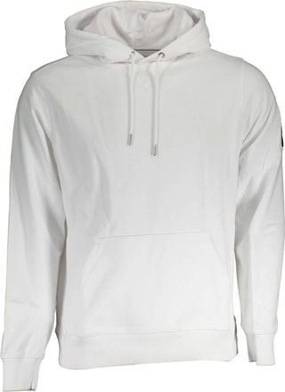Calvin Klein Homme, Sweatshirts et sweats &agrave; capuche, Blanc, Taille: 2XL Sweat &agrave; Capuche Blanc avec Application de Logo