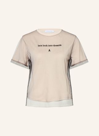 Patrizia Pepe Patrizia Pepe T-Shirt Im Materialmix beige