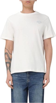 A.P.C. A.p.c., Homme, Tops, Blanc, Taille: 2XS T-shirt ras du cou à manches courtes