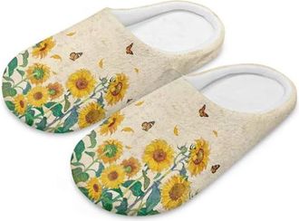 Coloranimal Chaussons de spa pour invit&eacute;s - Jetables et r&eacute;utilisables - Antid&eacute;rapants - Bout ferm&eacute;, Tournesol Papillon., 38.5/39.5 EU