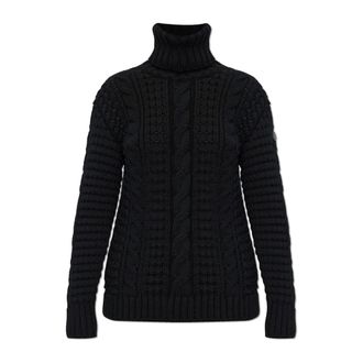 Moncler Ee72 Woll-Rollkragenpullover - - Knitwear - Damen - Schwarzk - S